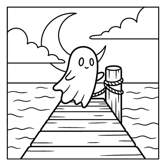 Bold and Easy Ghost Coloring Pages | Coloring Therapy (Free Printables)